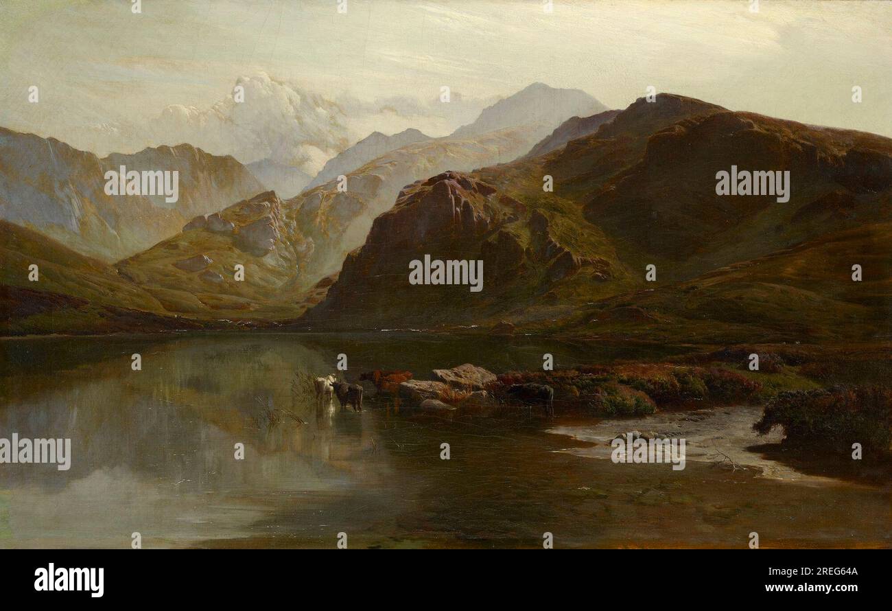 A view of Llyn Dulyn 1854 by Sidney Richard Percy Stock Photo - Alamy