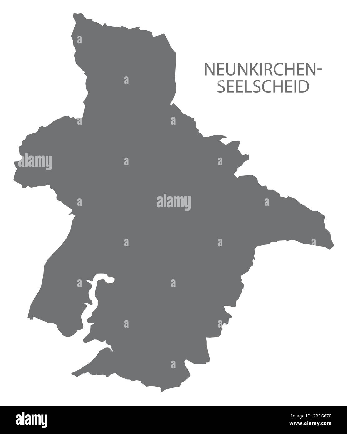 Neunkirchen-Seelscheid German city map grey illustration silhouette ...
