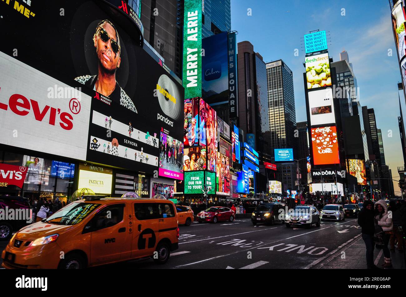 Times Square New York City Holiday Season Stock Photo - Alamy