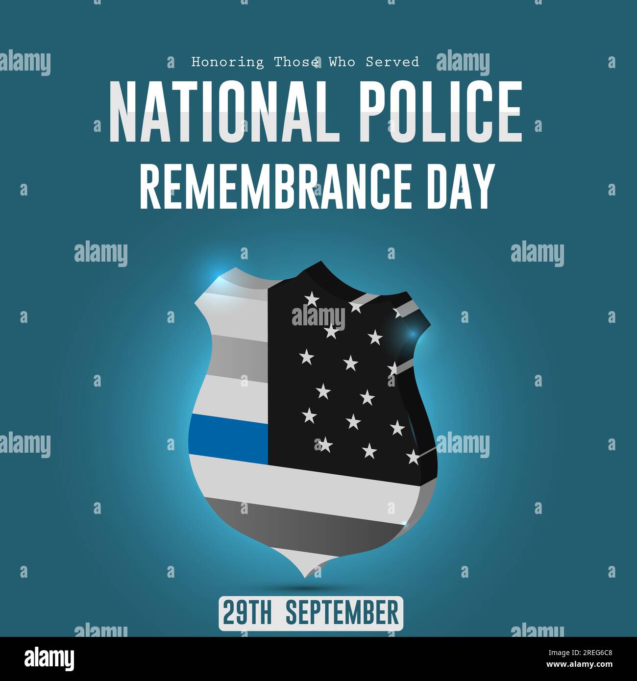 National Police Remembrance Day is September 29. Blue background poster ...