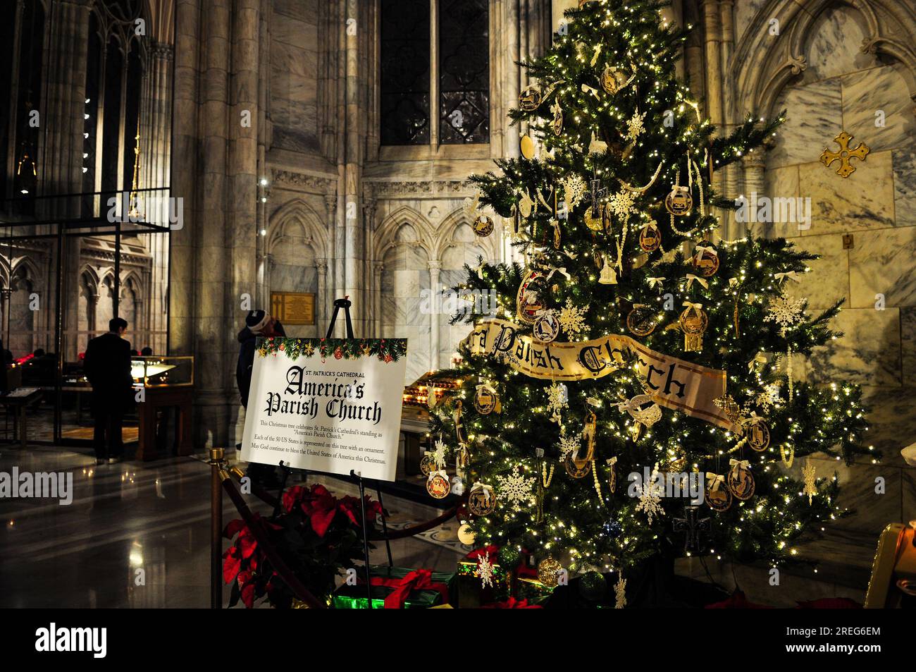 Christmas Tree in church Stock Photo - Alamy