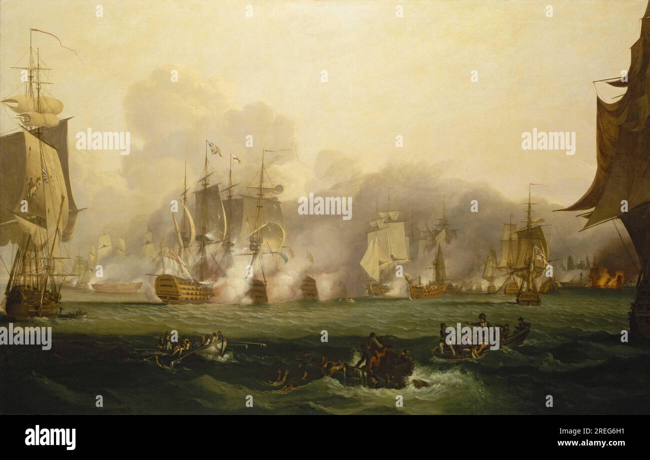 The Battle of Trafalgar, 21 October 1805 1850 by Samuel Drummond Stock ...