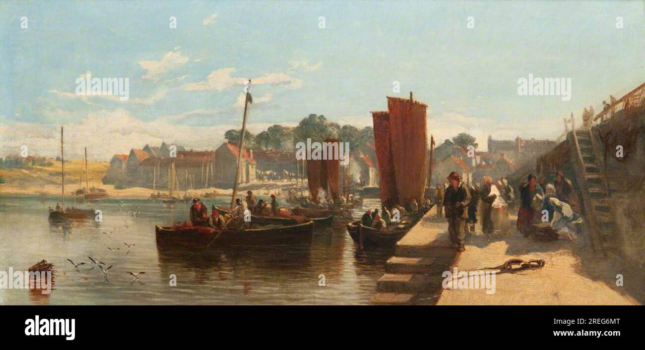 Port Glasgow Harbour 1850s by Samuel Bough Stock Photo - Alamy
