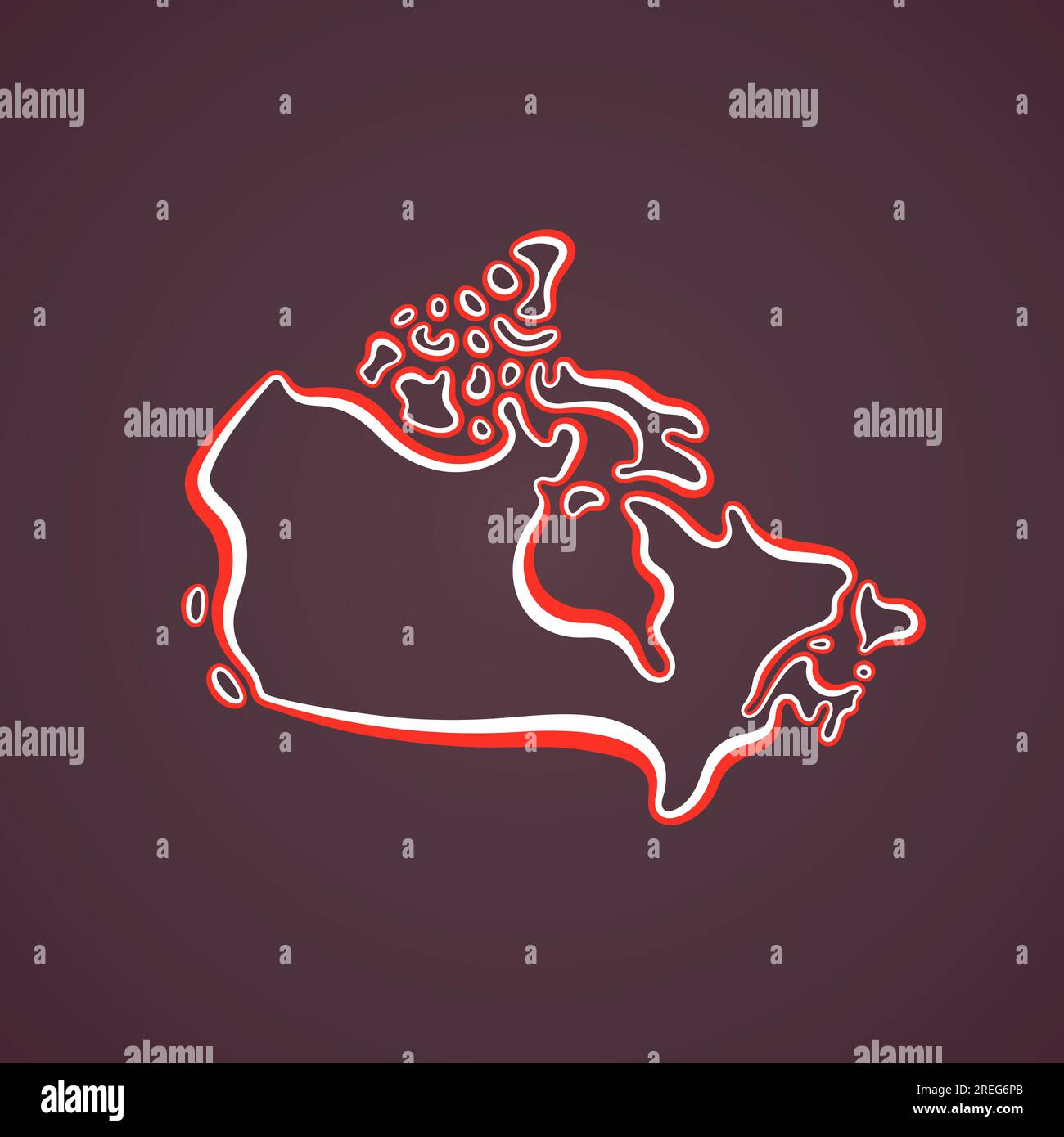 Canada map outline hi-res stock photography and images - Alamy