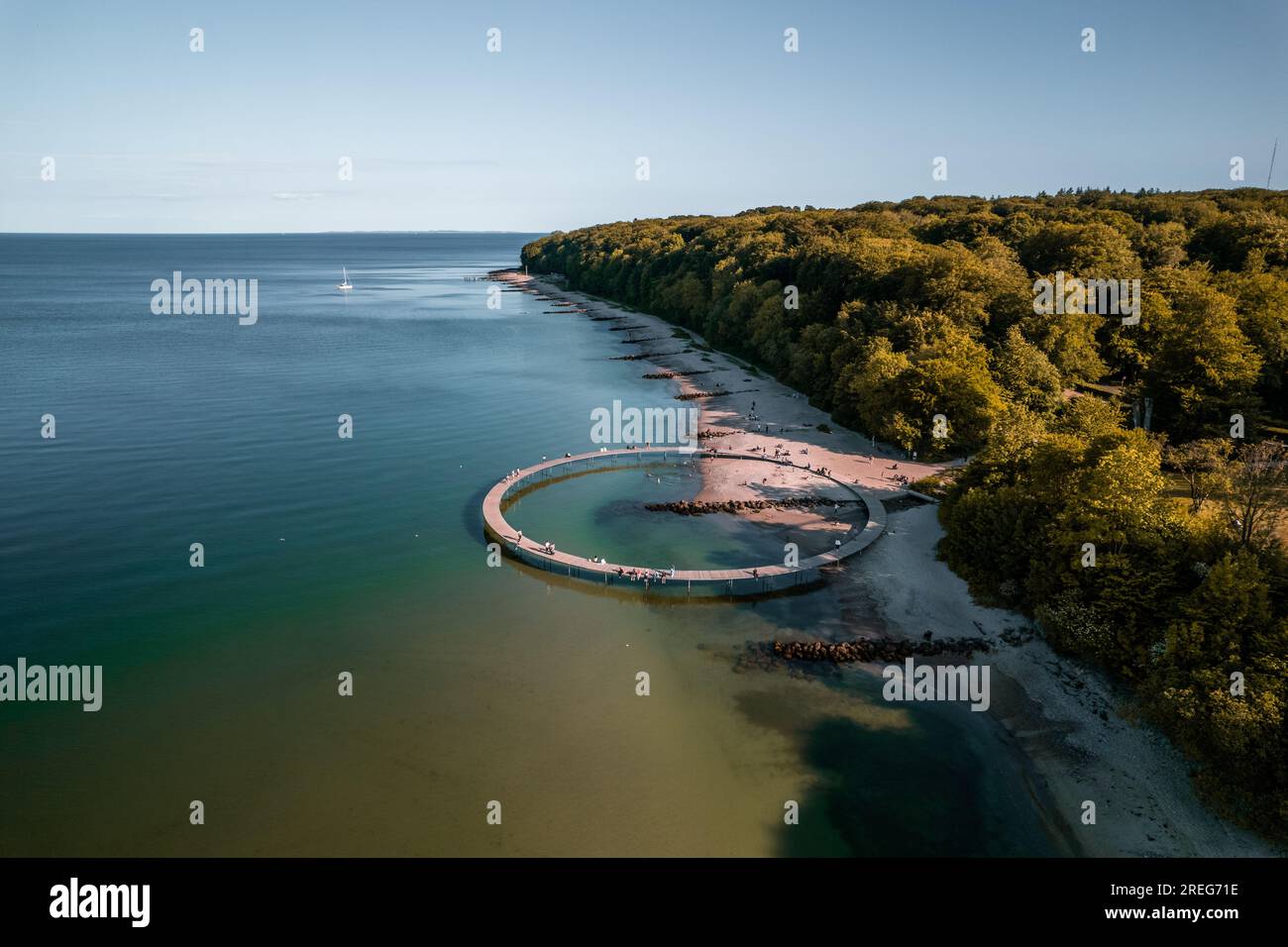 Aerial Drone Shot of the Famous Infinite Bridge in Aarhus, Denmark ...