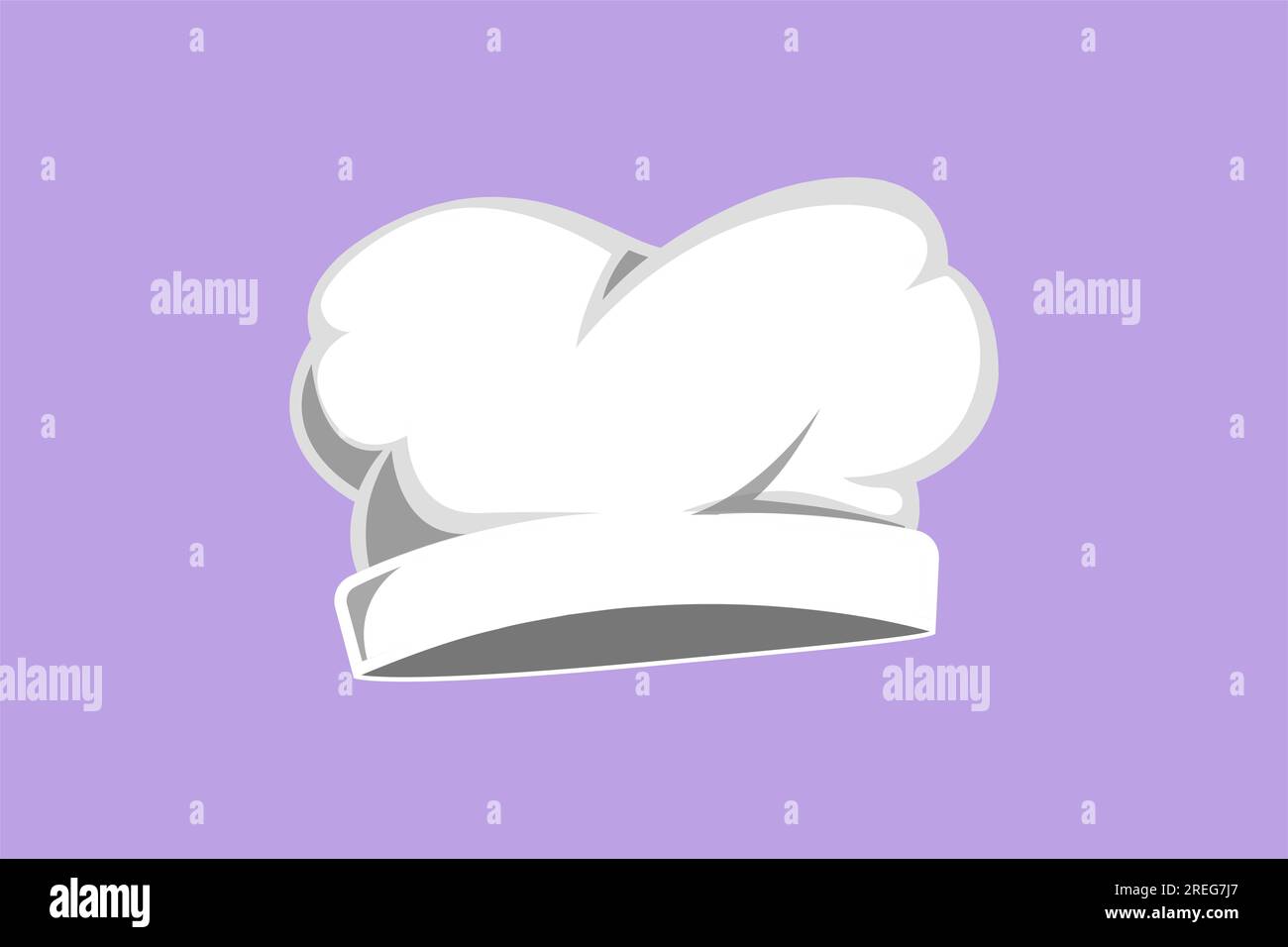 Graphic flat design drawing chef uniform cap or hat for restaurant logo ...