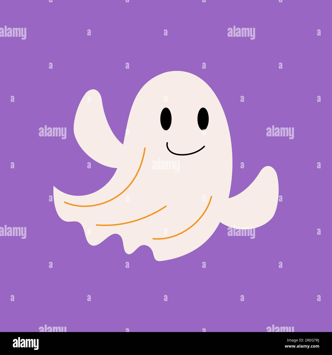 White cloth ghost . Halloween cartoon characters . Vector Stock Vector ...