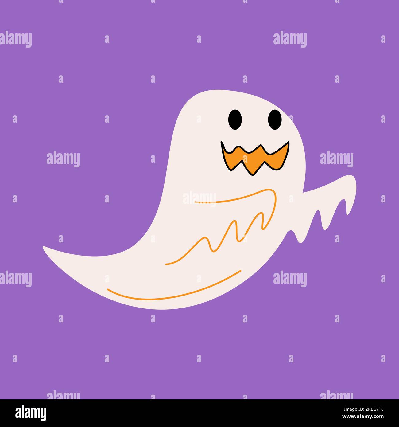 White cloth ghost . Halloween cartoon characters . Vector Stock Vector ...
