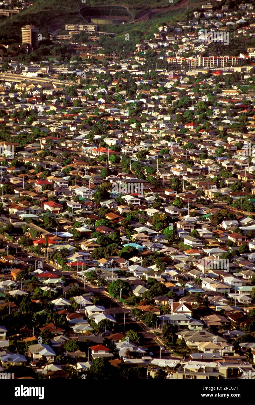 Popular local neighborhood of Kaimuki just outside of Waikiki Stock ...