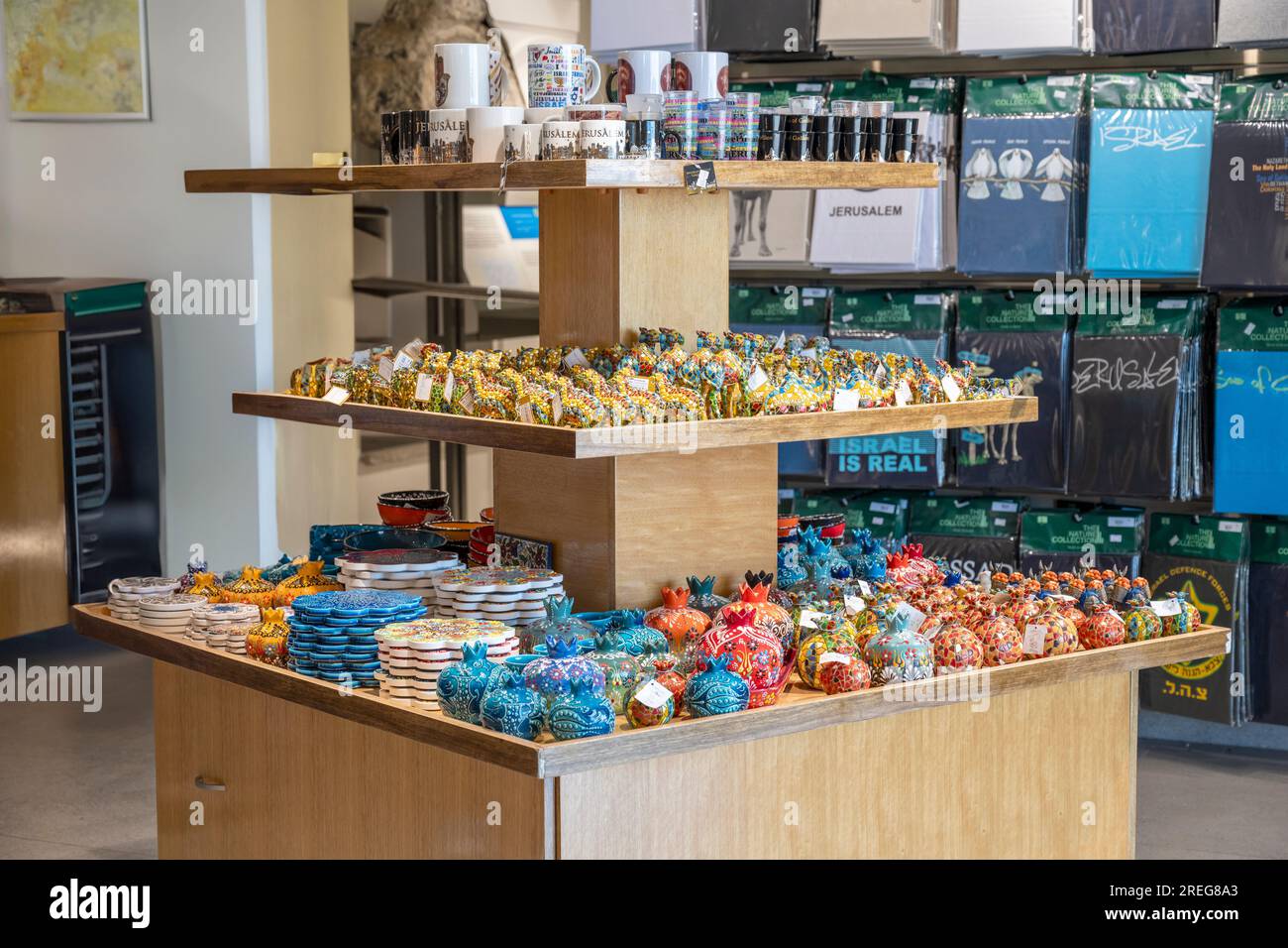 Souvenir Shop at Tel Megiddo National park. Megiddo is a tel (hill ...