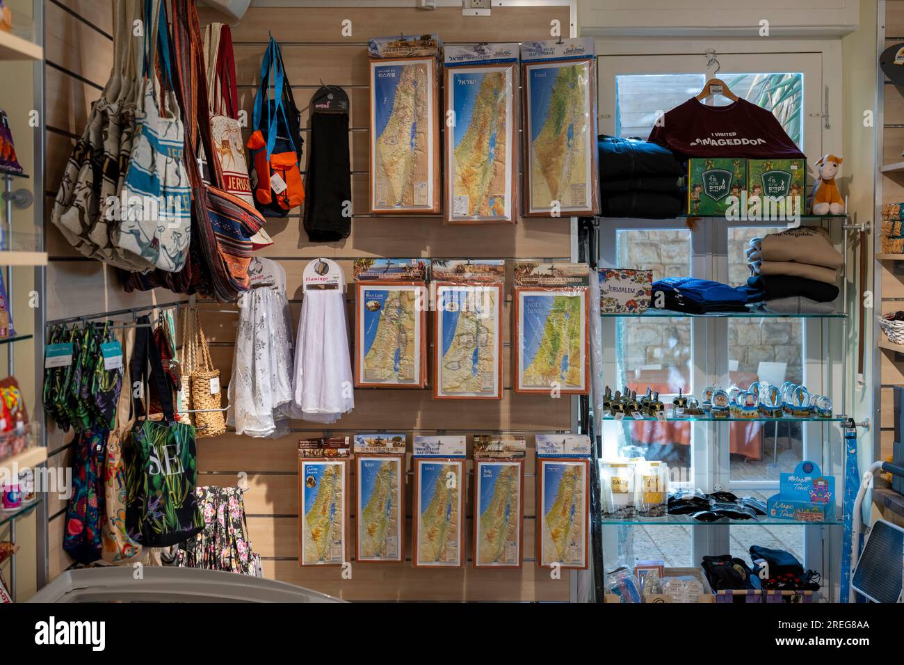 Souvenir Shop at Tel Megiddo National park. Megiddo is a tel (hill ...