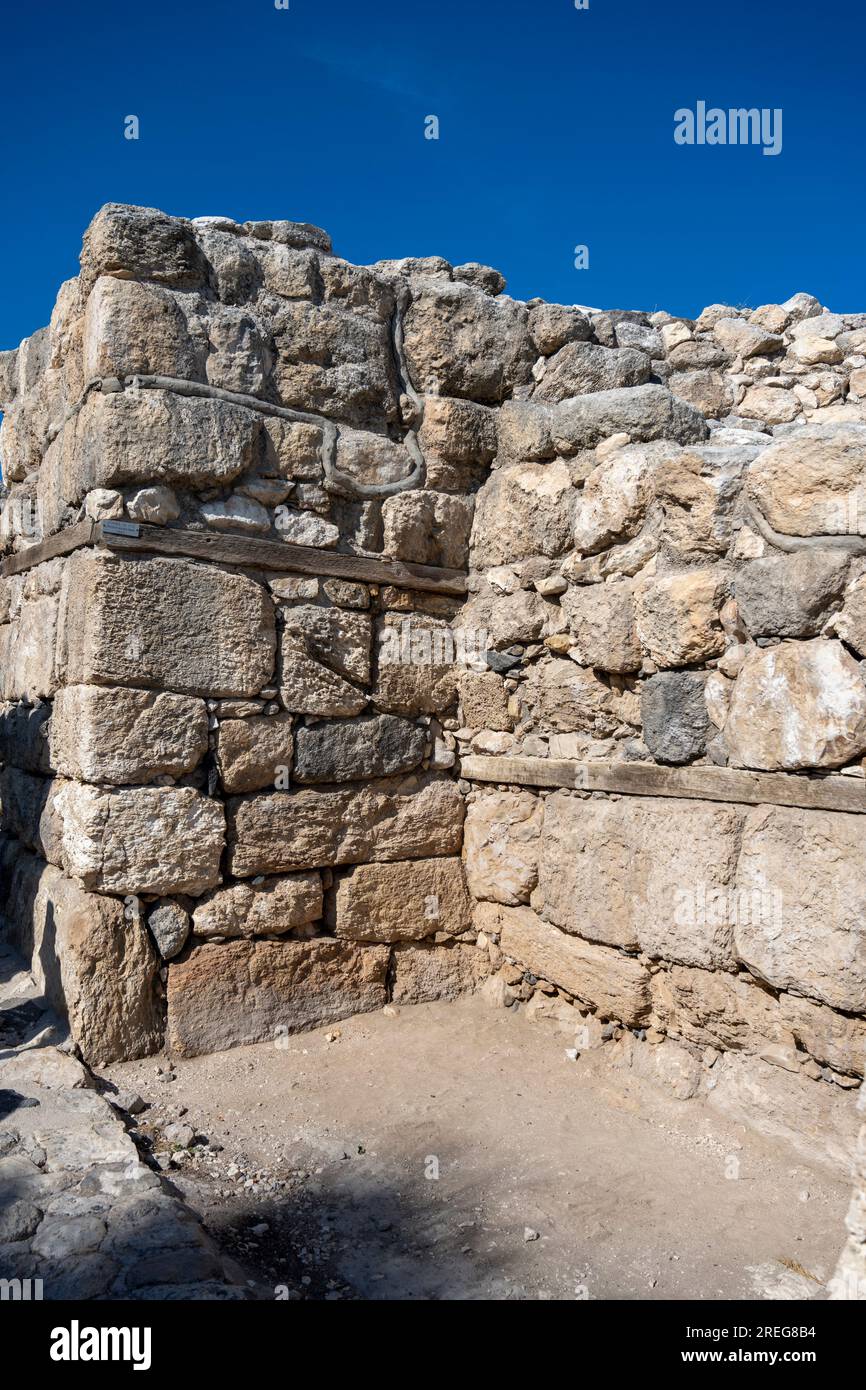 Bronze Period City Gate Tel Megiddo National park. Megiddo is a tel ...
