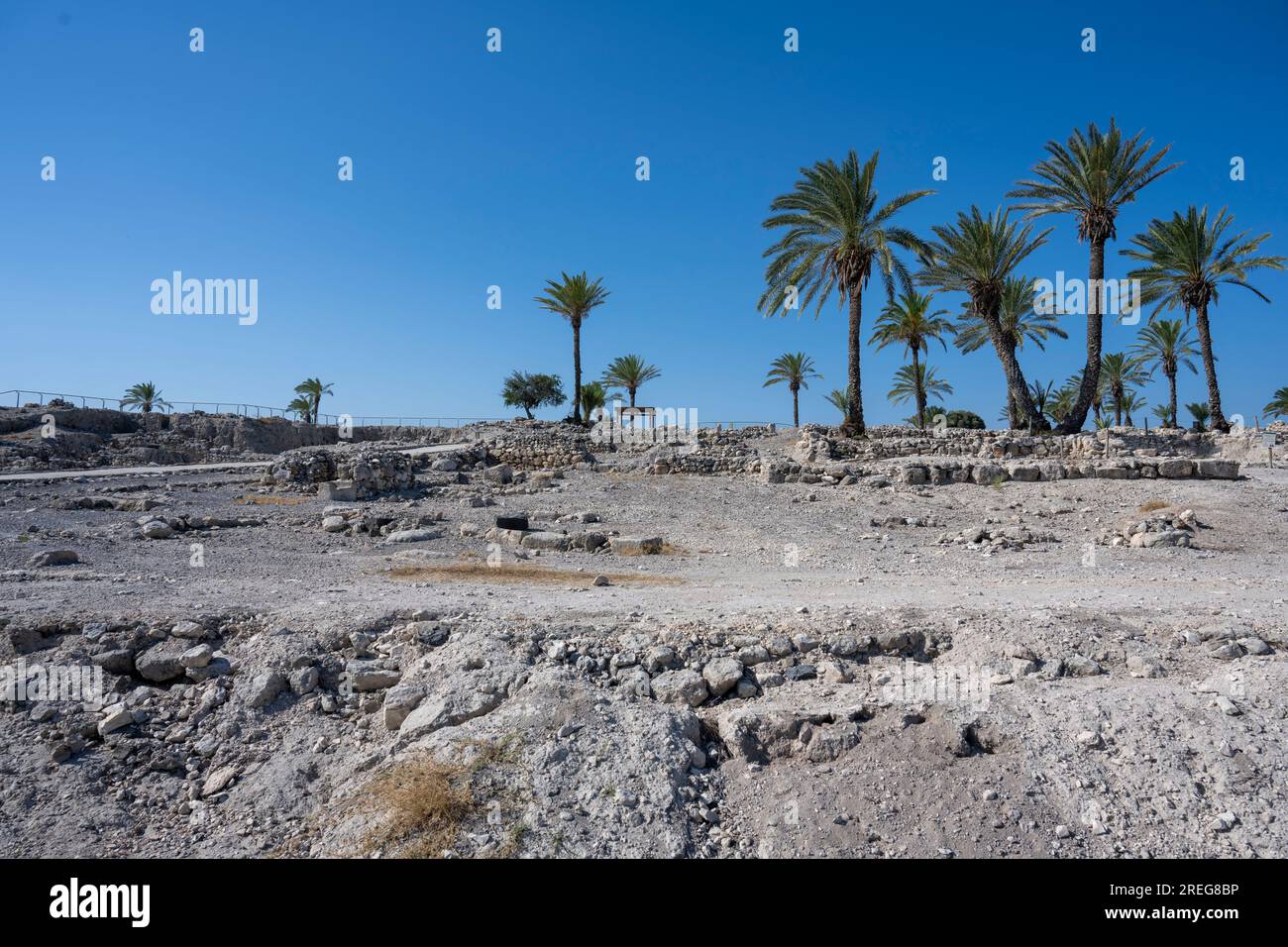 General View Tel Megiddo National park. Megiddo is a tel (hill) made of ...