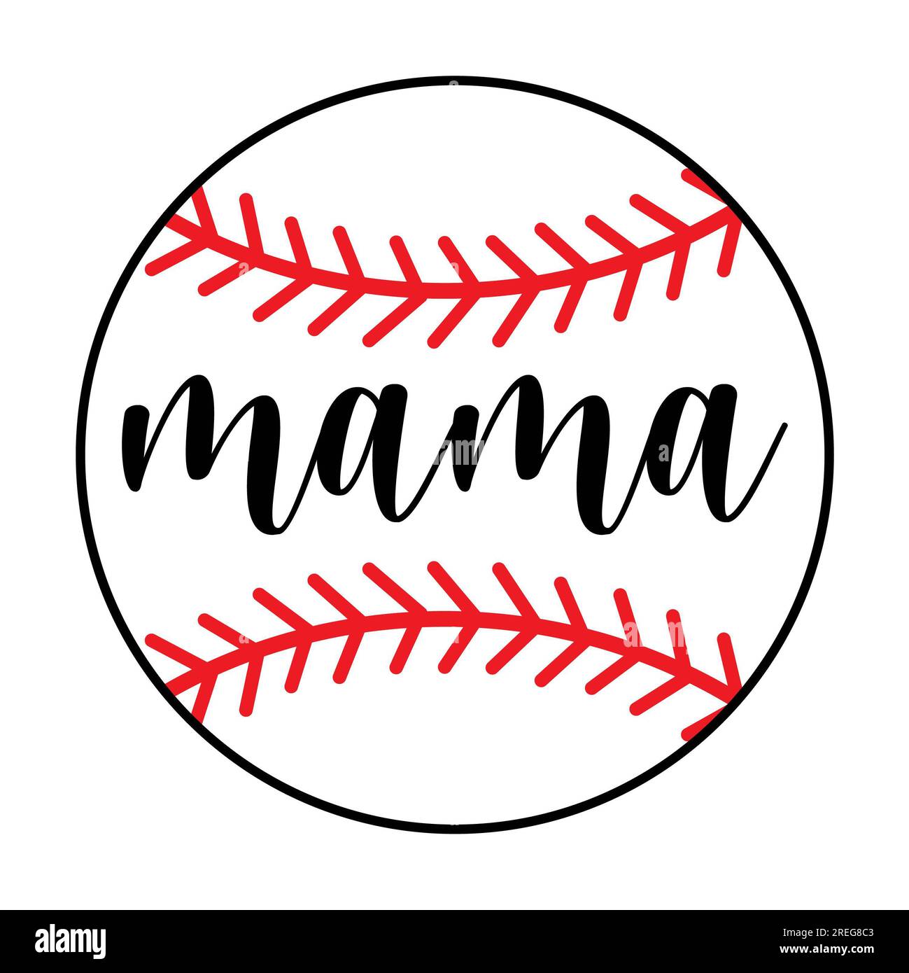 Mama word on baseball on white background. Isolated illustration Stock ...