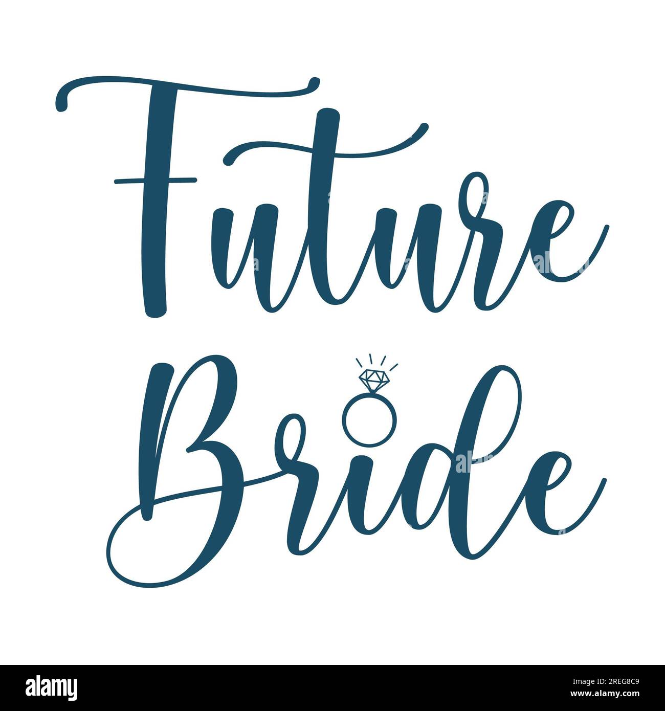 Future bride with engagement diamond ring on white background. Isolated ...