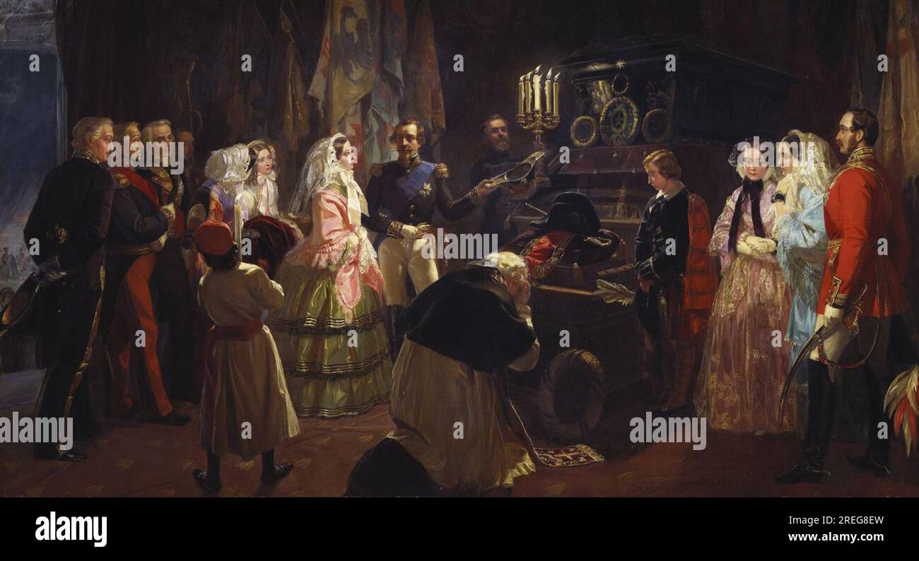 Queen Victoria at the Tomb of Napoleon, 24 August 1855 1860 by Edward Matthew Ward Stock Photo ...
