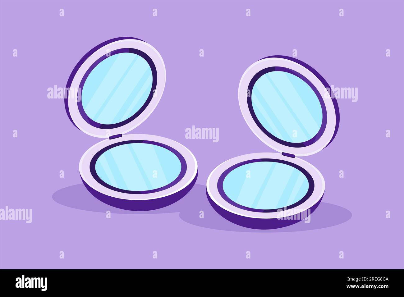 Makeup Compact Drawing Compact Powder Illustration Hi Res Stock