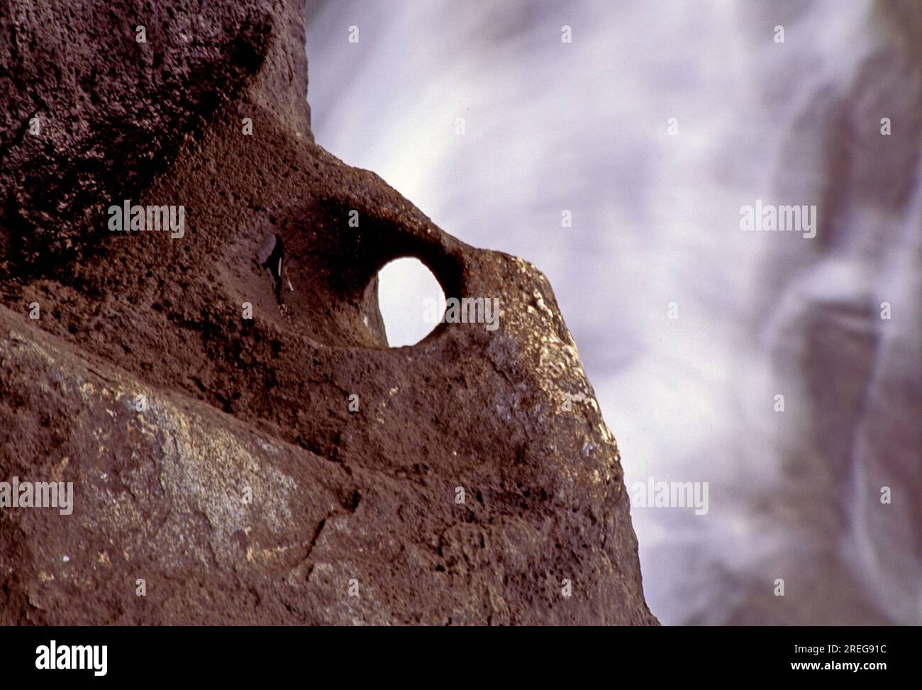 This mooring hole carved into the rock at South Point on the Big Island ...