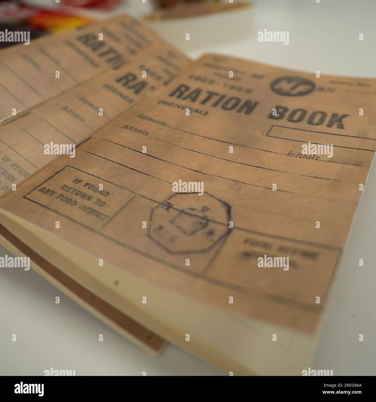 Replica World War 2 British ration books Stock Photo - Alamy