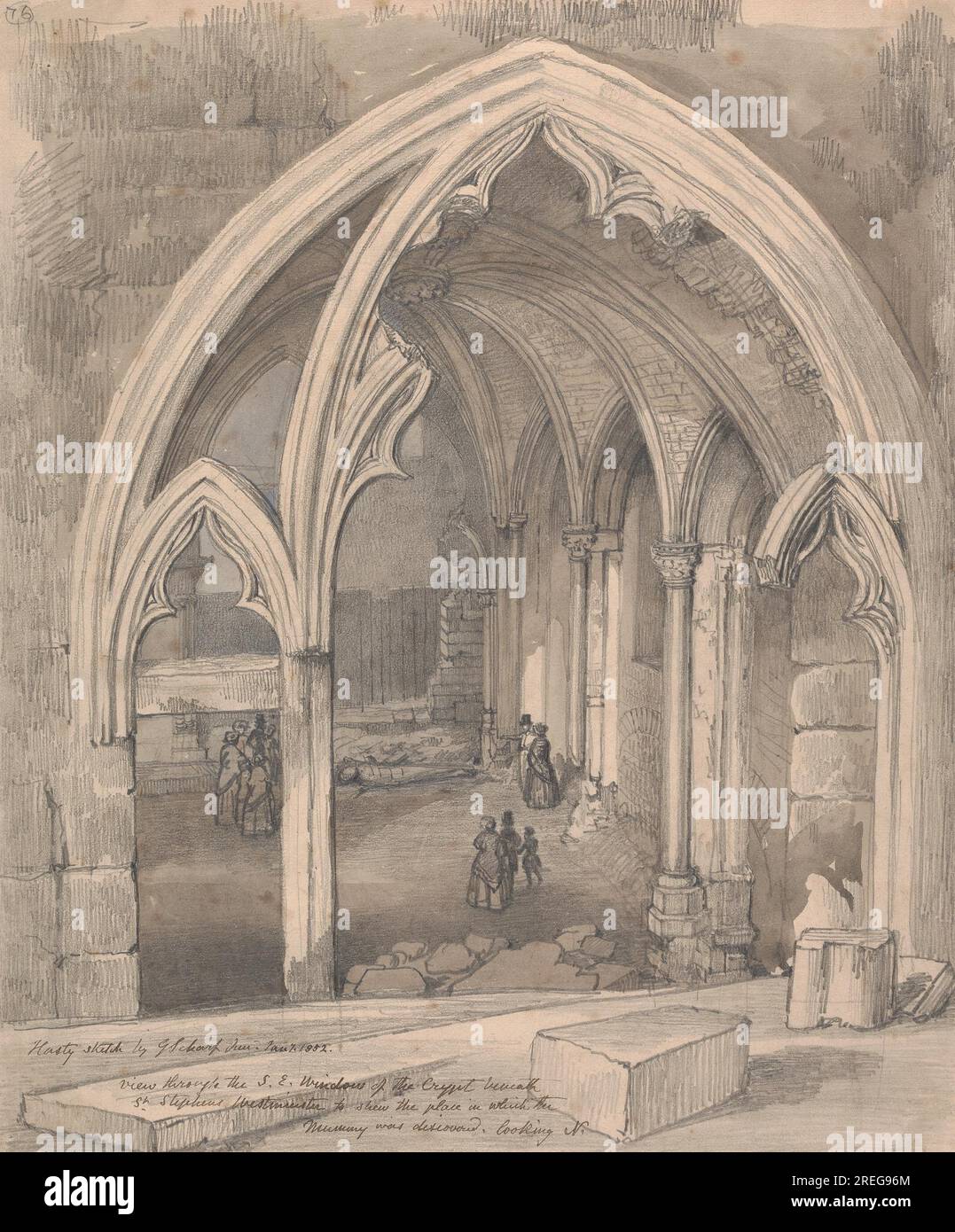 View through the South East Window of the Crypt beneath St Stephen's ...