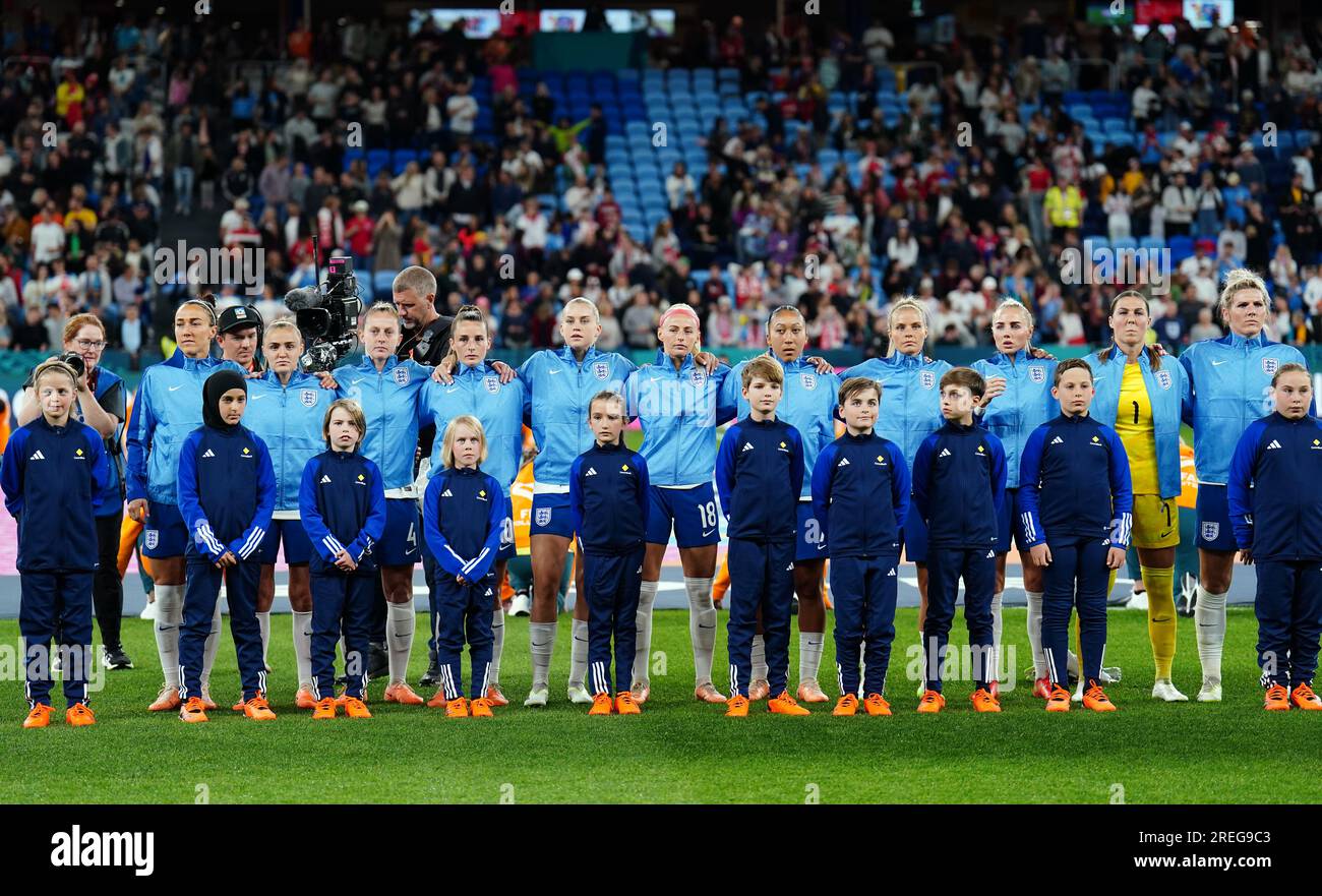 England players line up ahead of the FIFA Women's World Cup 2023, Group ...