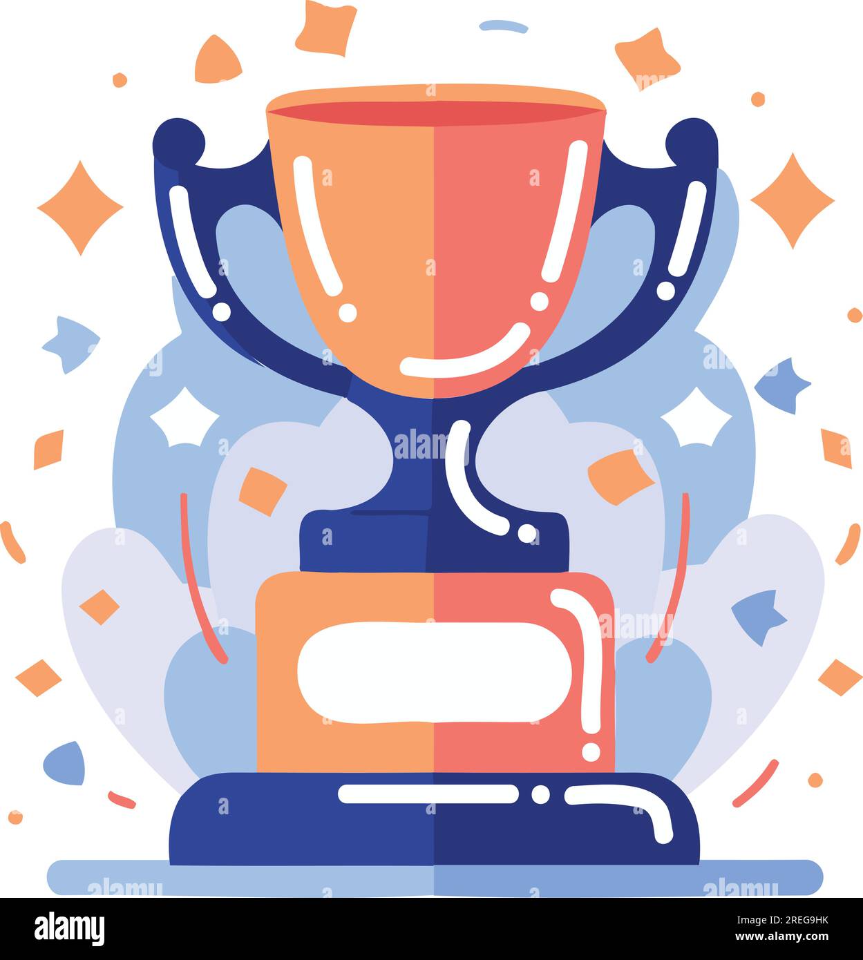 Hand Drawn trophies and victories in flat style isolated on background ...