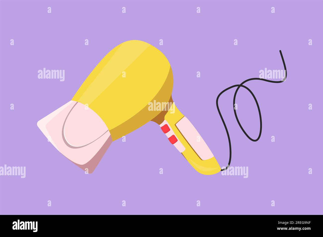 Graphic flat design drawing hair dryer electric home appliance logotype ...