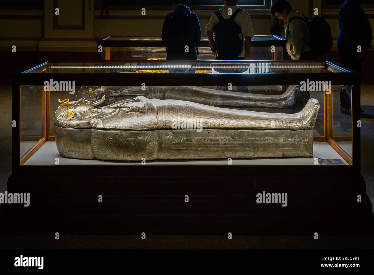 Cairo, Egypt - December 24, 2022: Exhibits of the Cairo Museum. Silver ...