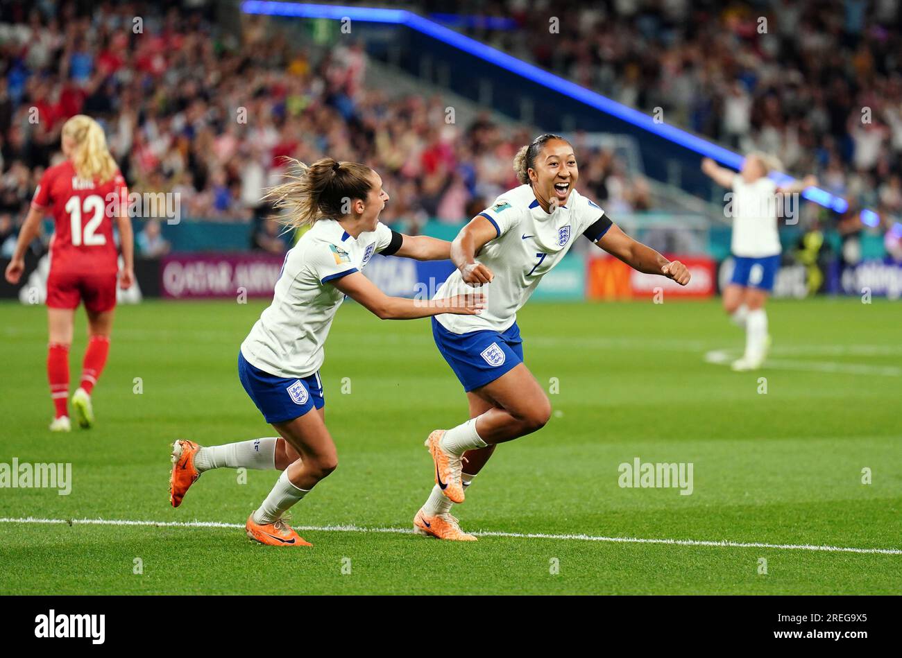 England's Lauren James celebrates celebrates scoring the opening goal ...