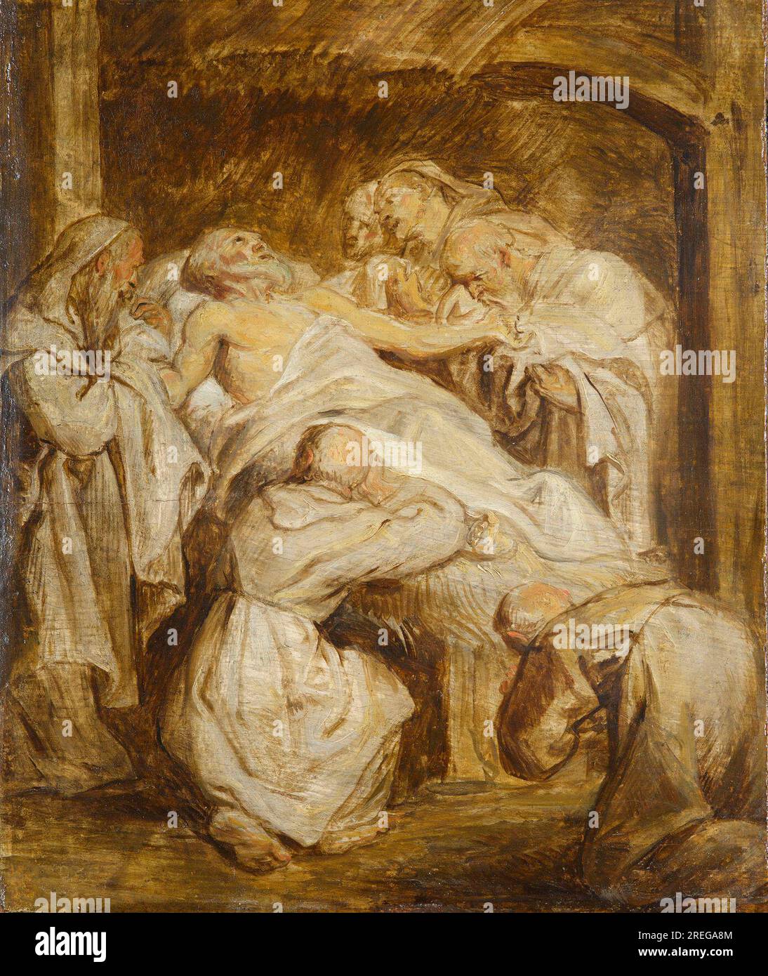 The Death of St Anthony Abbot circa 1600 by Abraham van Diepenbeeck ...