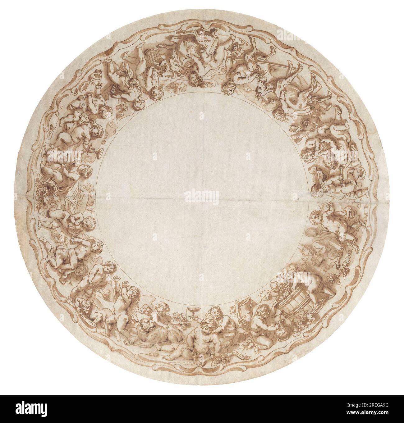 Design for the rim of a decorative plate depicting a children’s ...