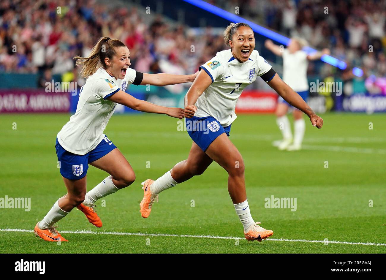 England's Lauren James celebrates celebrates scoring the opening goal ...