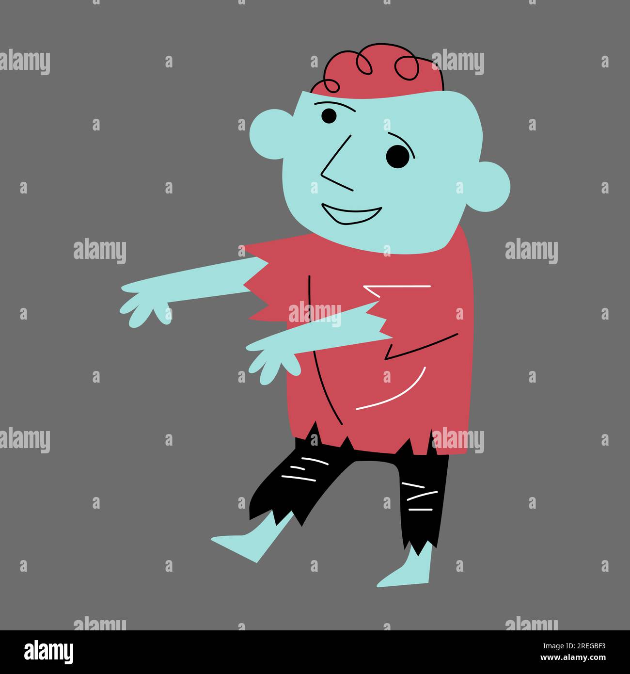Zombie is walking . Halloween cartoon characters . Vector Stock Vector ...