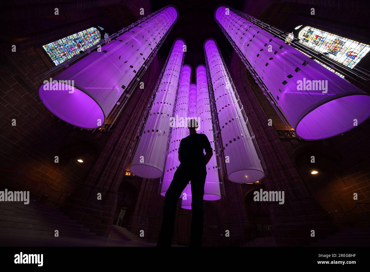 Artist Peter Walker stands next to his art installation entitled ...