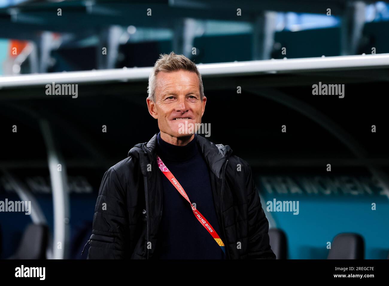 Sydney, Australia, 28 July, 2023. Denmark head coach Lars Sondergaard ...