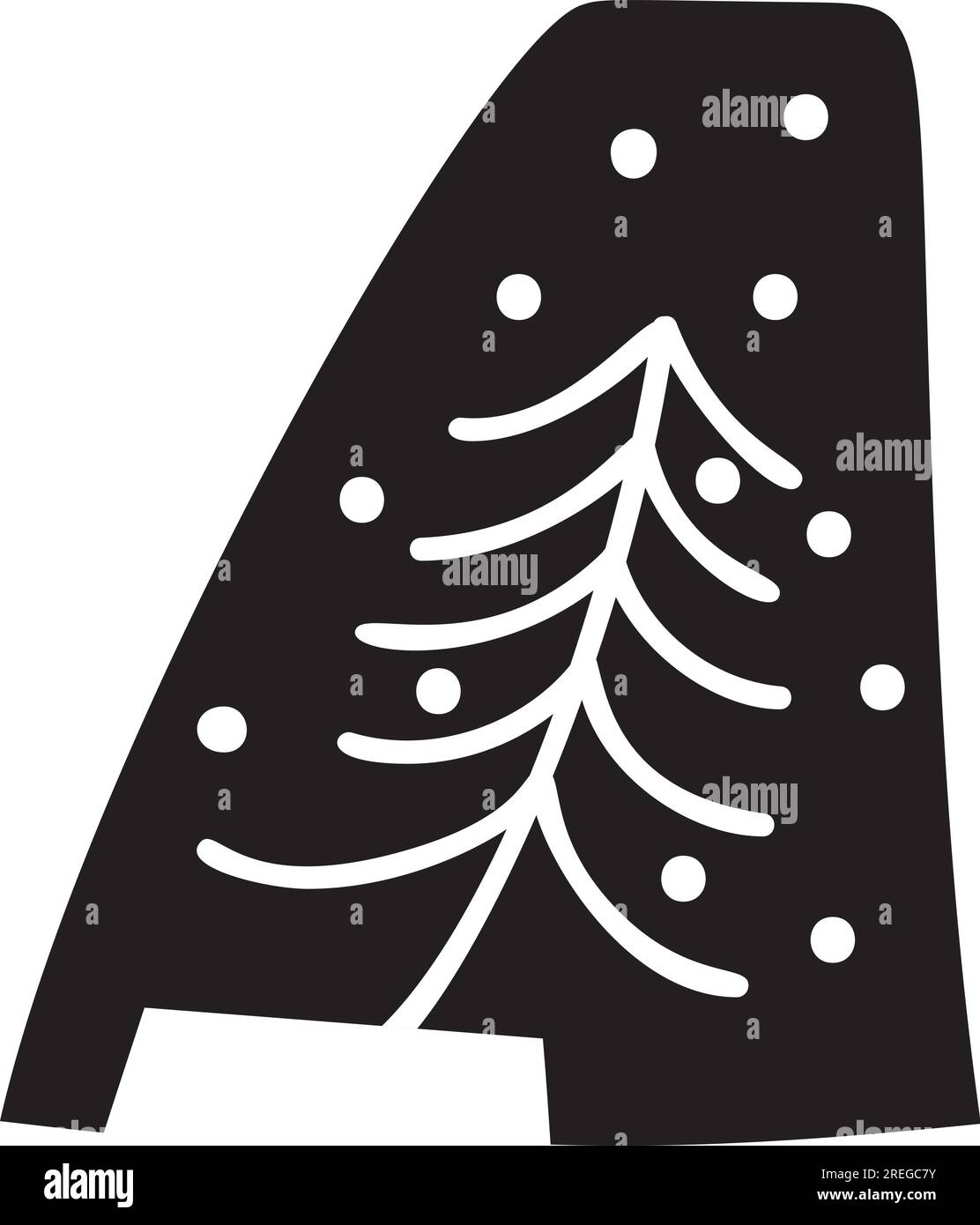 Display Christmas winter vector font letter A alphabet. Capital ...