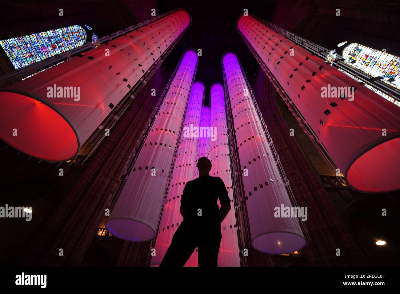 Artist Peter Walker stands next to his art installation entitled ...