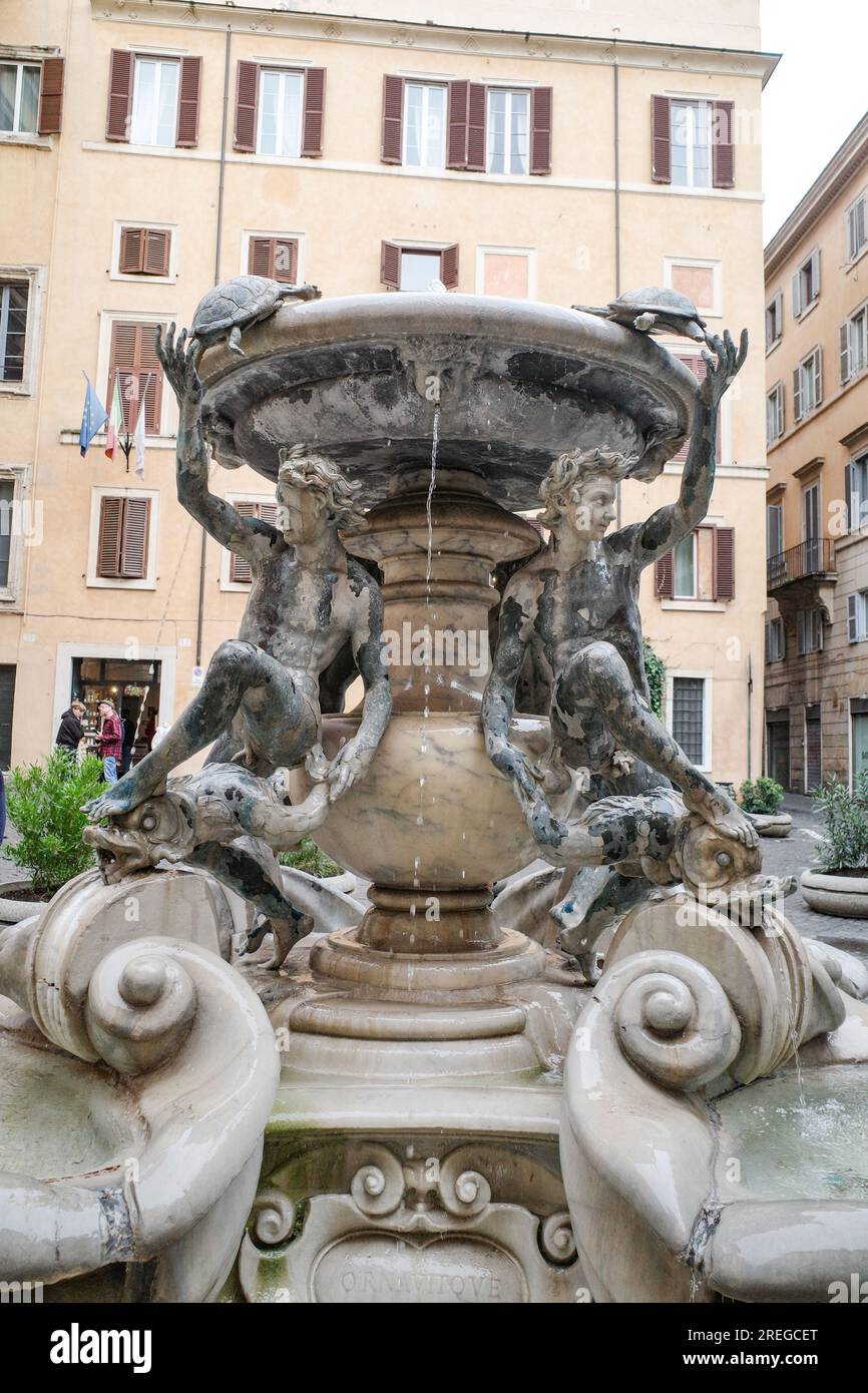 Rome, Italy - 27 Nov, 2022: The Turtle Fountain, (The Fontane delle ...