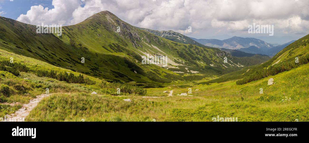Hiking trail in Siroka dolina valley in Nizke Tatry mountains, Slovakia ...