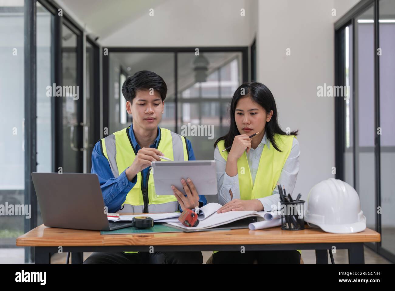 Young engineers designing layout hi-res stock photography and images ...