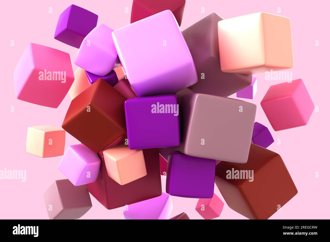 Abstract background with soft colored cubes. 3D illustration Stock ...