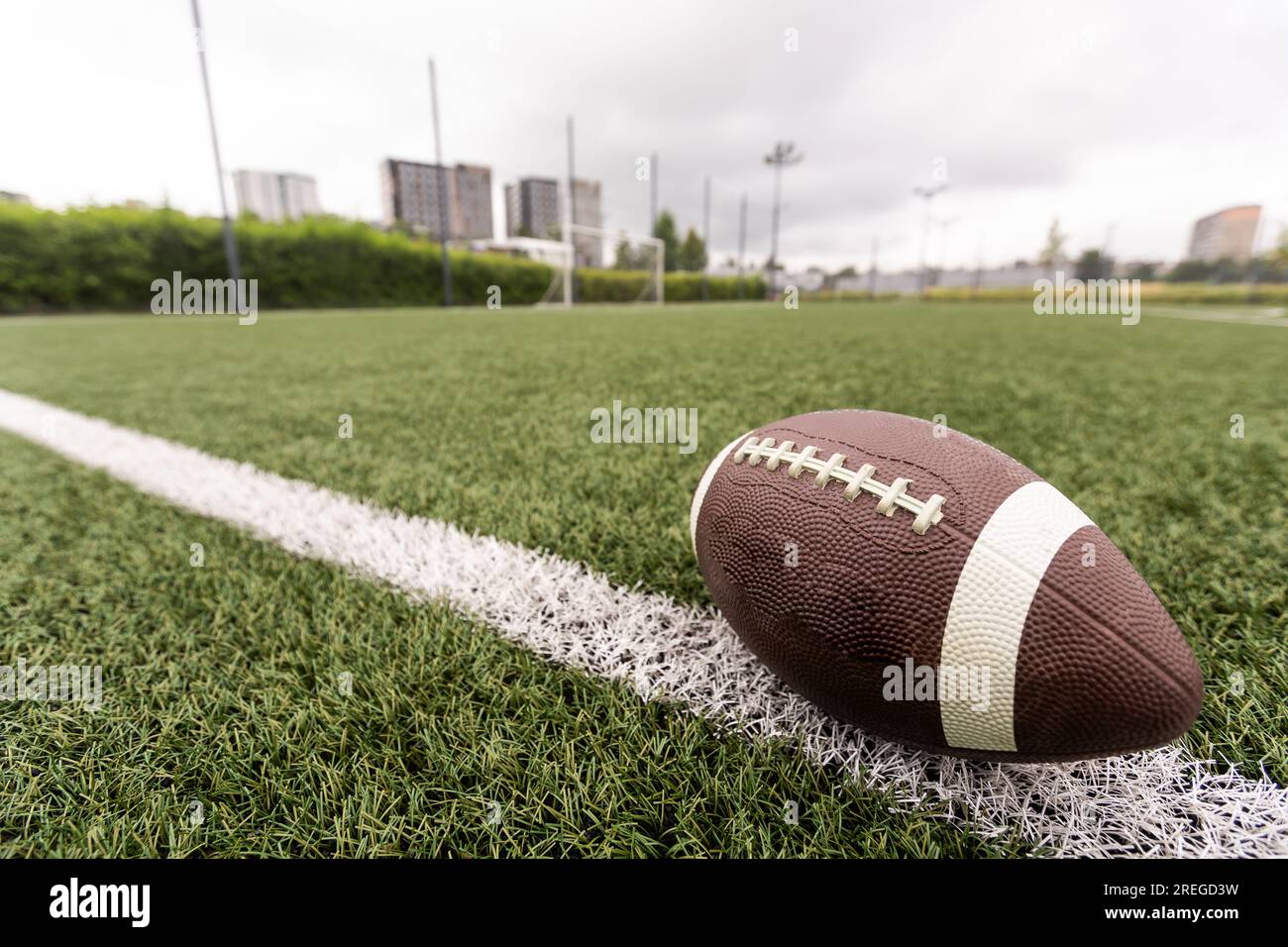 Football pitch goal low angle hi-res stock photography and images - Alamy