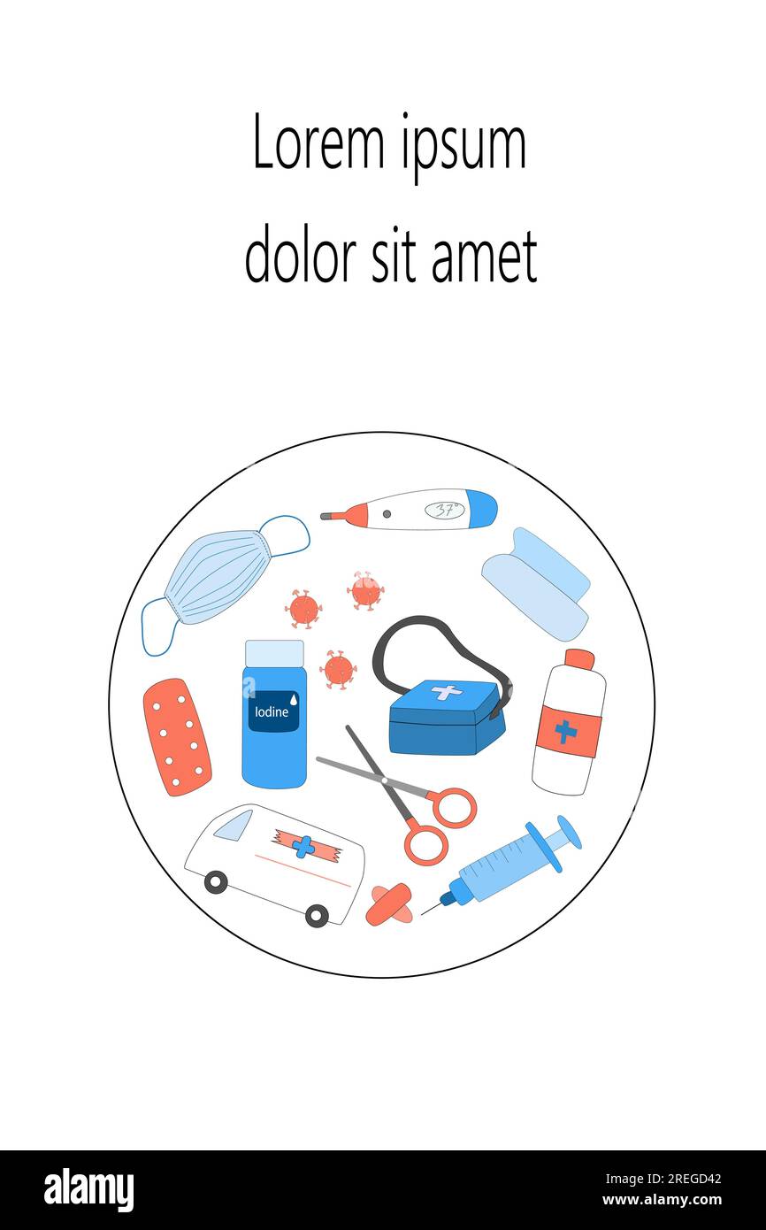 First aid kit doodle Cut Out Stock Images & Pictures - Alamy