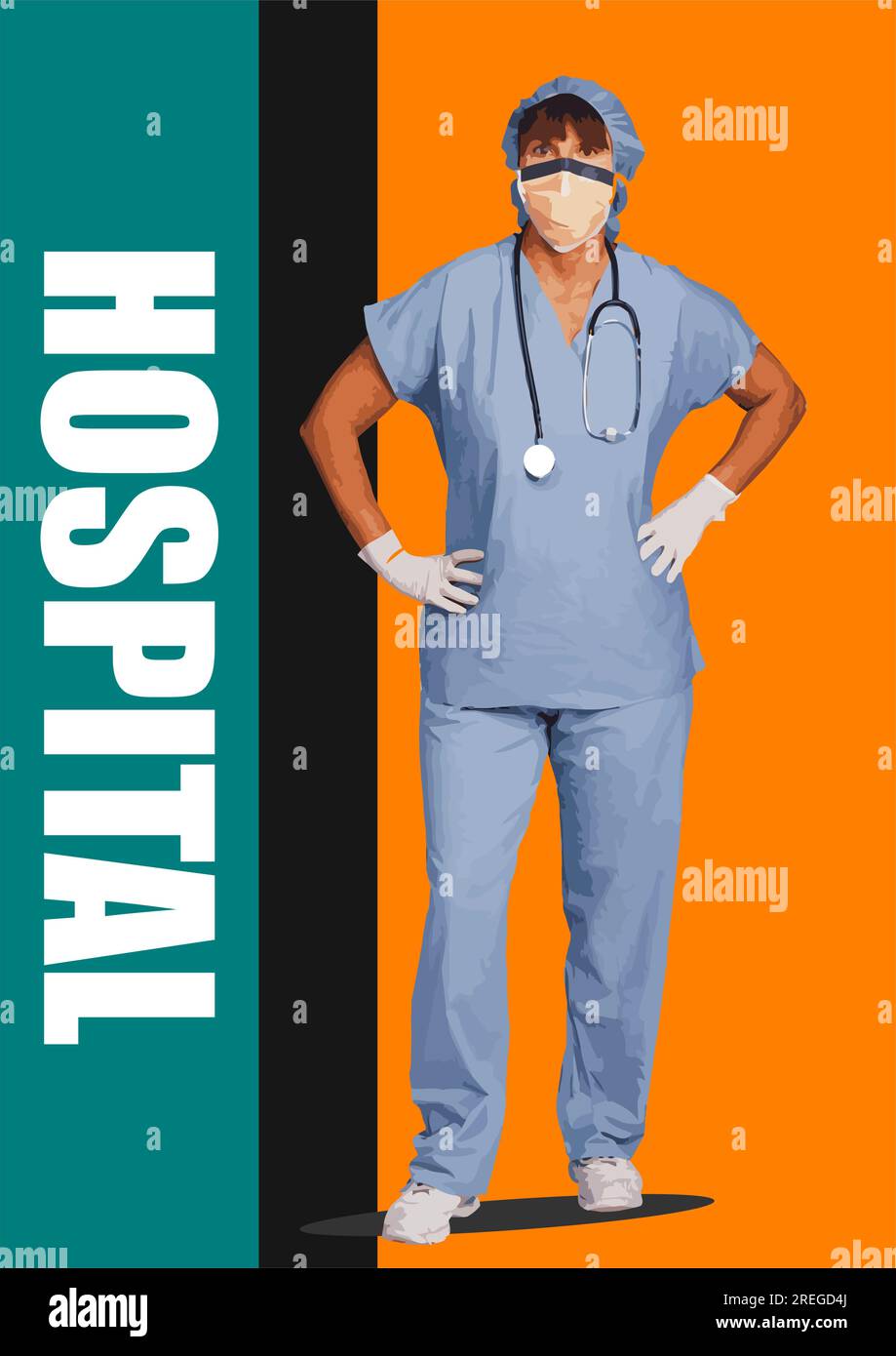 Medical nurse (doctor) with doctor`s smock. Vector 3d illustration ...
