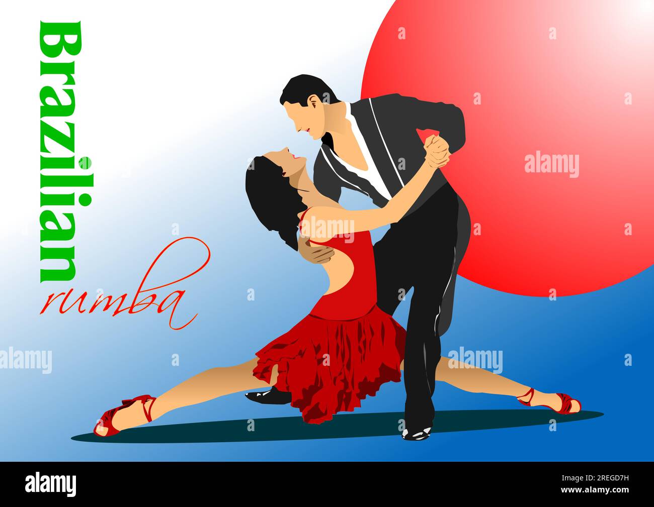 Couple dancing a rumba dance. 3d color vector illustration Stock Vector ...
