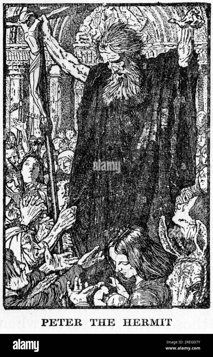 Engraving of Peter the Hermit (c. 1050 – 1115 or 1131), also known as ...