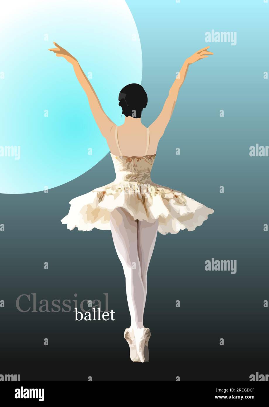 Classical ballet dancer colored 3d vector illustration Stock Vector ...