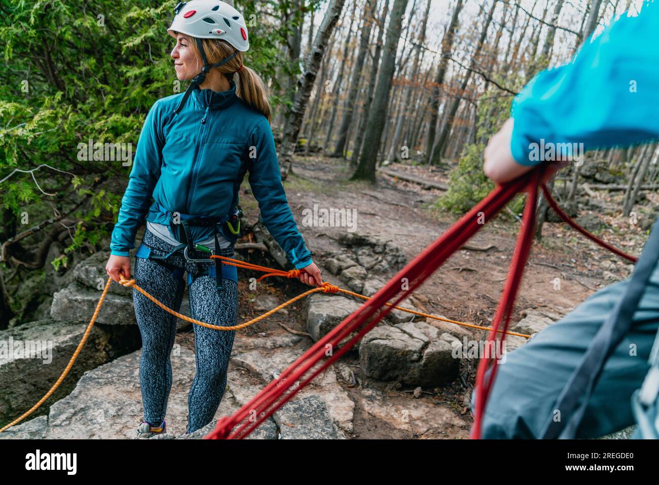 Top Rope Rock Climbing Stock Photo - Alamy