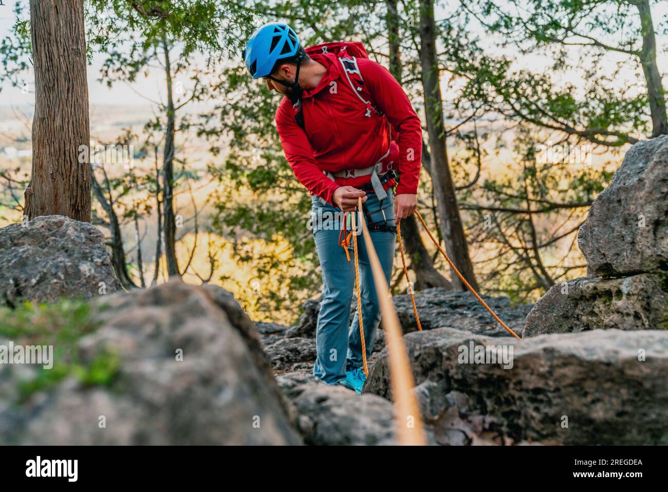 Working on Safety Line Stock Photo - Alamy