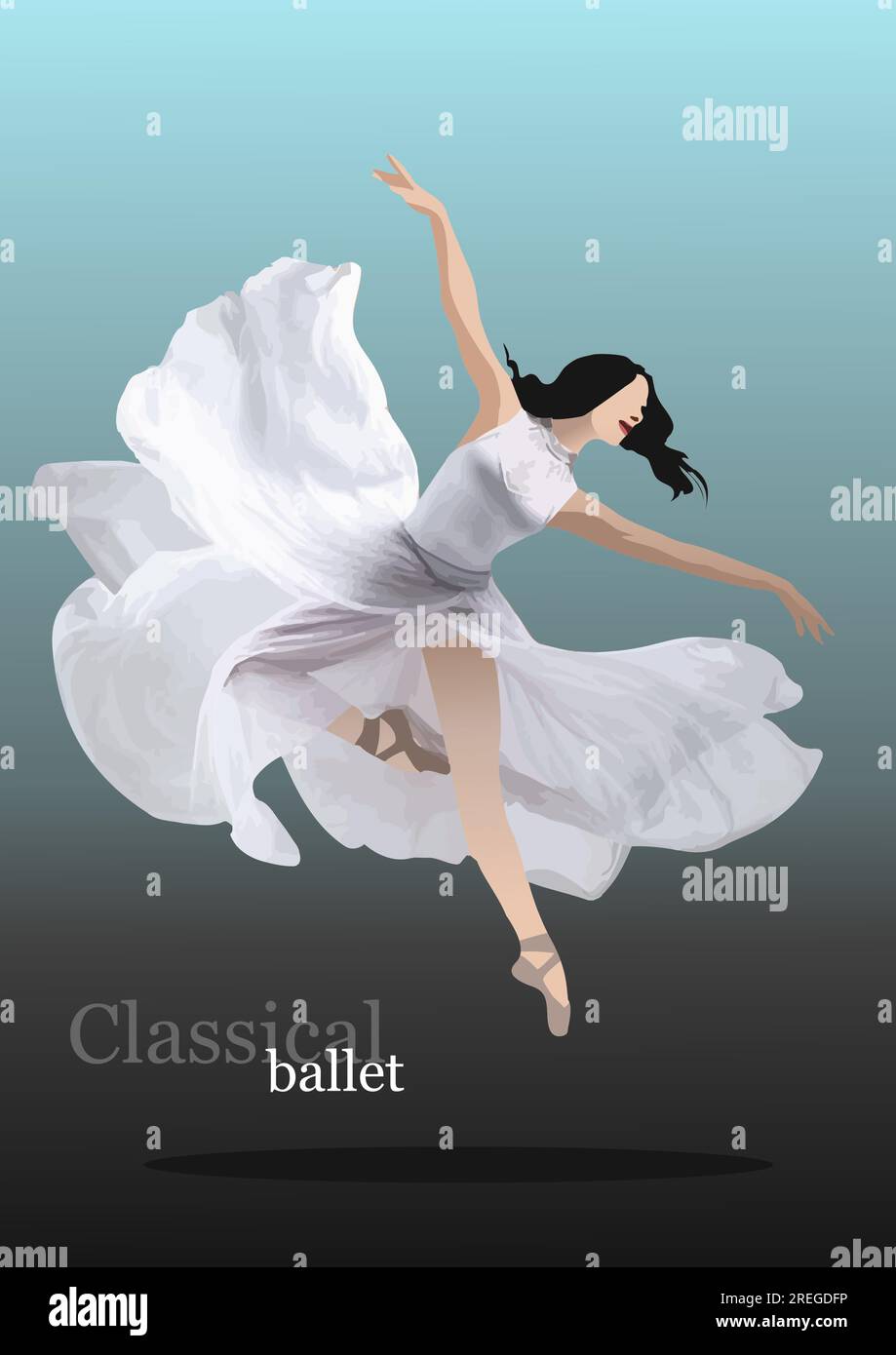 Classical ballet dancer colored 3d vector illustration Stock Vector ...